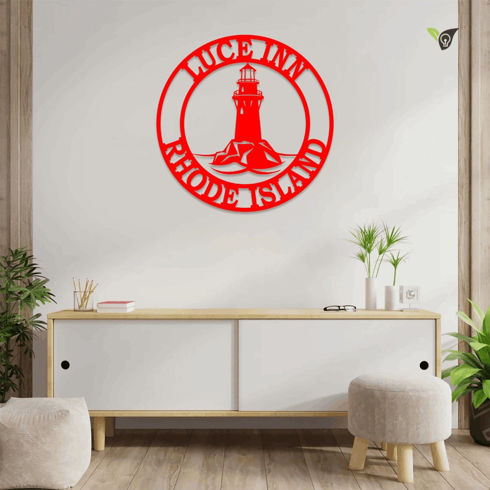 Lighthouse Sign - Light House Custom Metal Sign With Led Lights ...