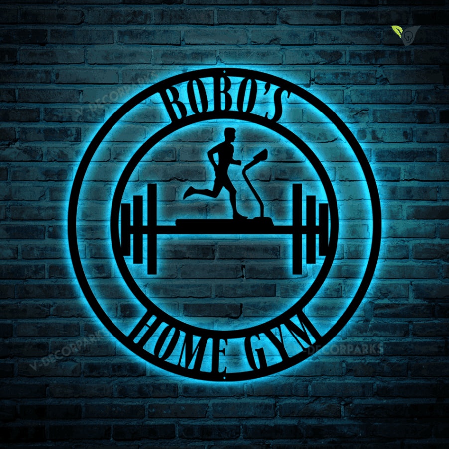 Personalized Gym Name Metal Sign With Led Lights - Cross Fit Sign ...