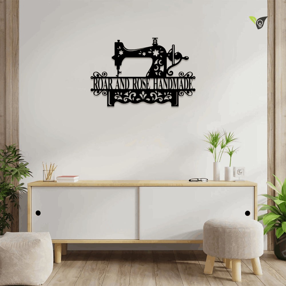 Personalized Name Sewing Metal Wall Art With Led Light, Custom Sewing ...