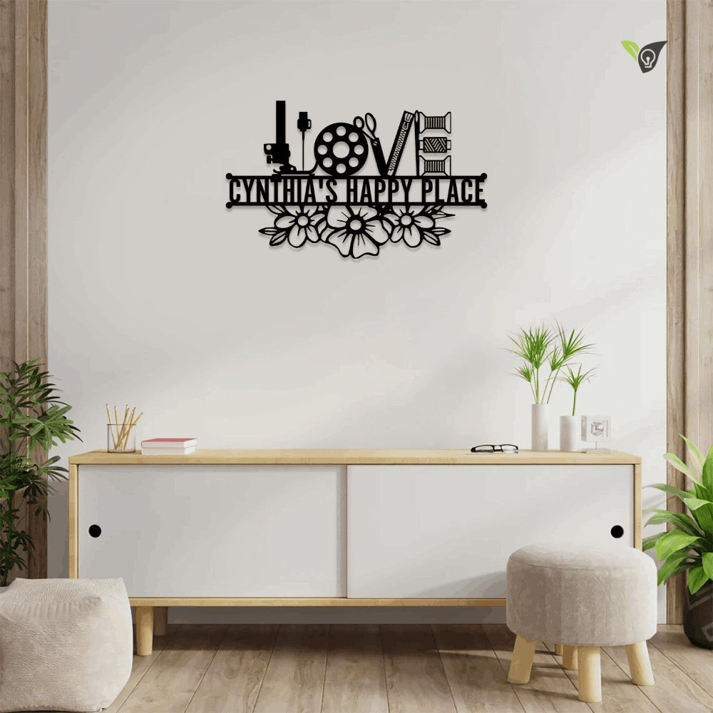 Custom Metal Sewing Sign With Led Light, Sewing Room Sign, Sewing Room ...