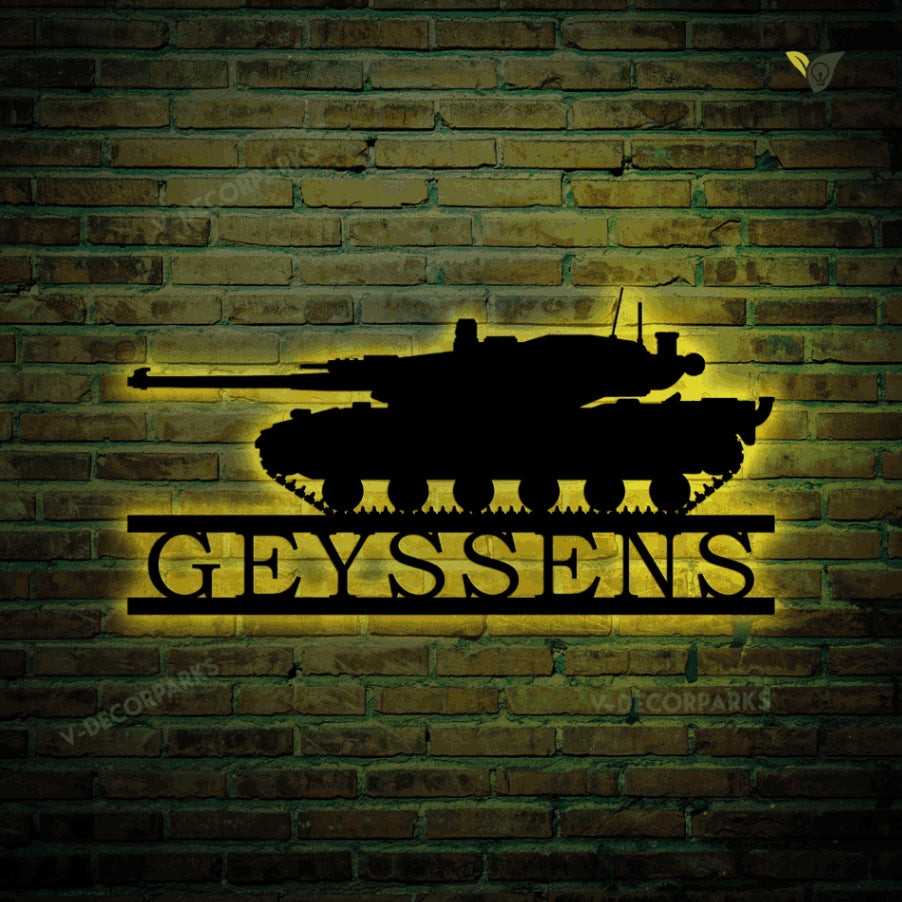 Personalized M1 A1/2 Abrams Tank Sign Hanging Name Garden Sign, Metal ...