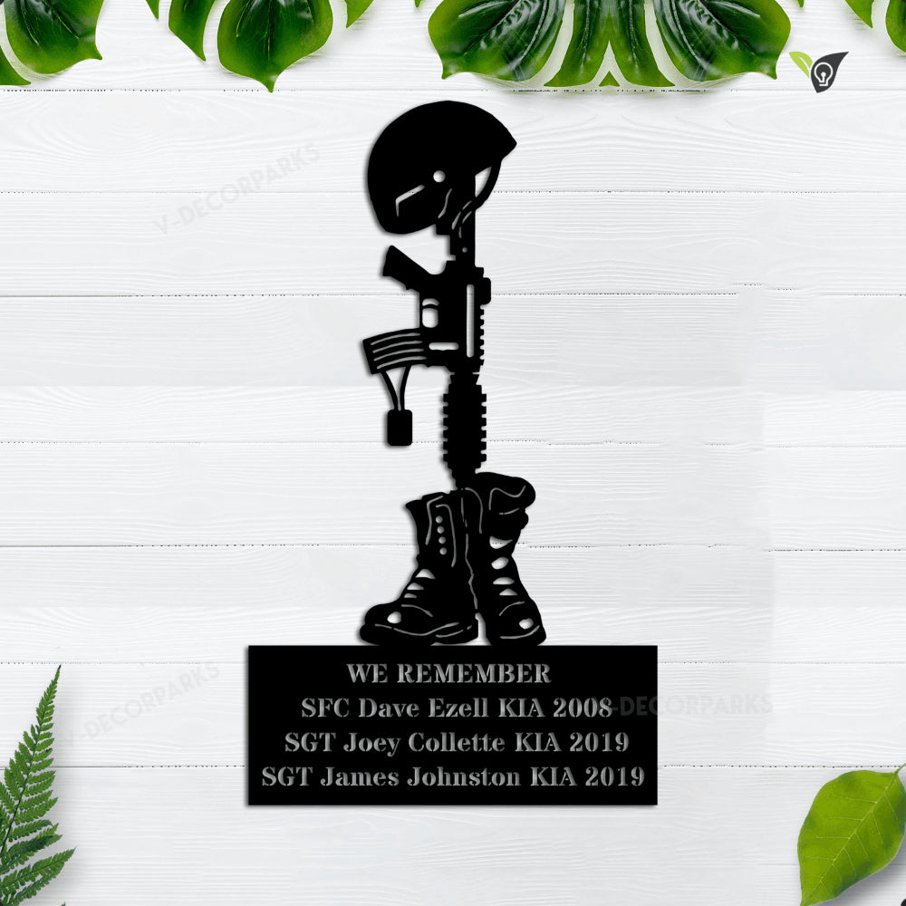 Fallen Military Soldier Metal Art, Personalized, Custom, Wall Art, Wall Decor, Signage, Army ...