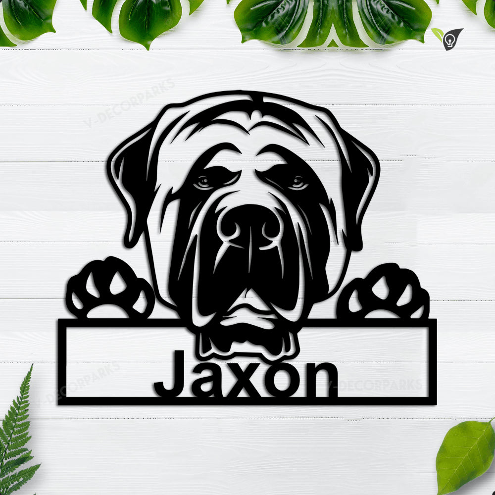 Personalized English Mastiff Metal Sign, English Mastiff Metal Wall Art ...