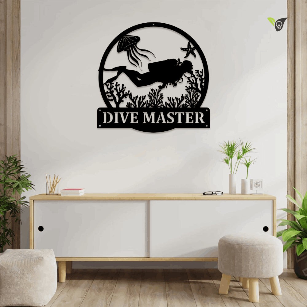 Personalized Scuba Diving Sport Monogram Metal Sign With Led Lights Art ...