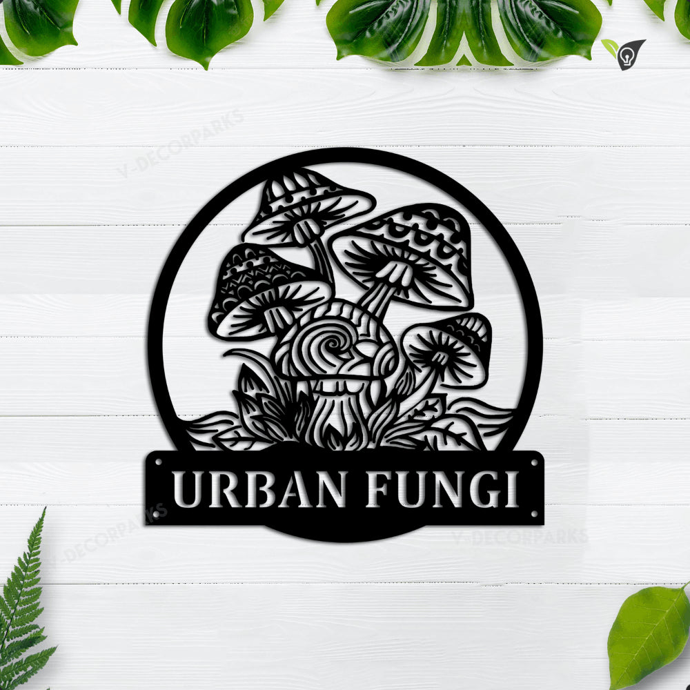 Personalized Mushrooms Monogram Metal Sign Art, Custom Mushrooms Metal ...