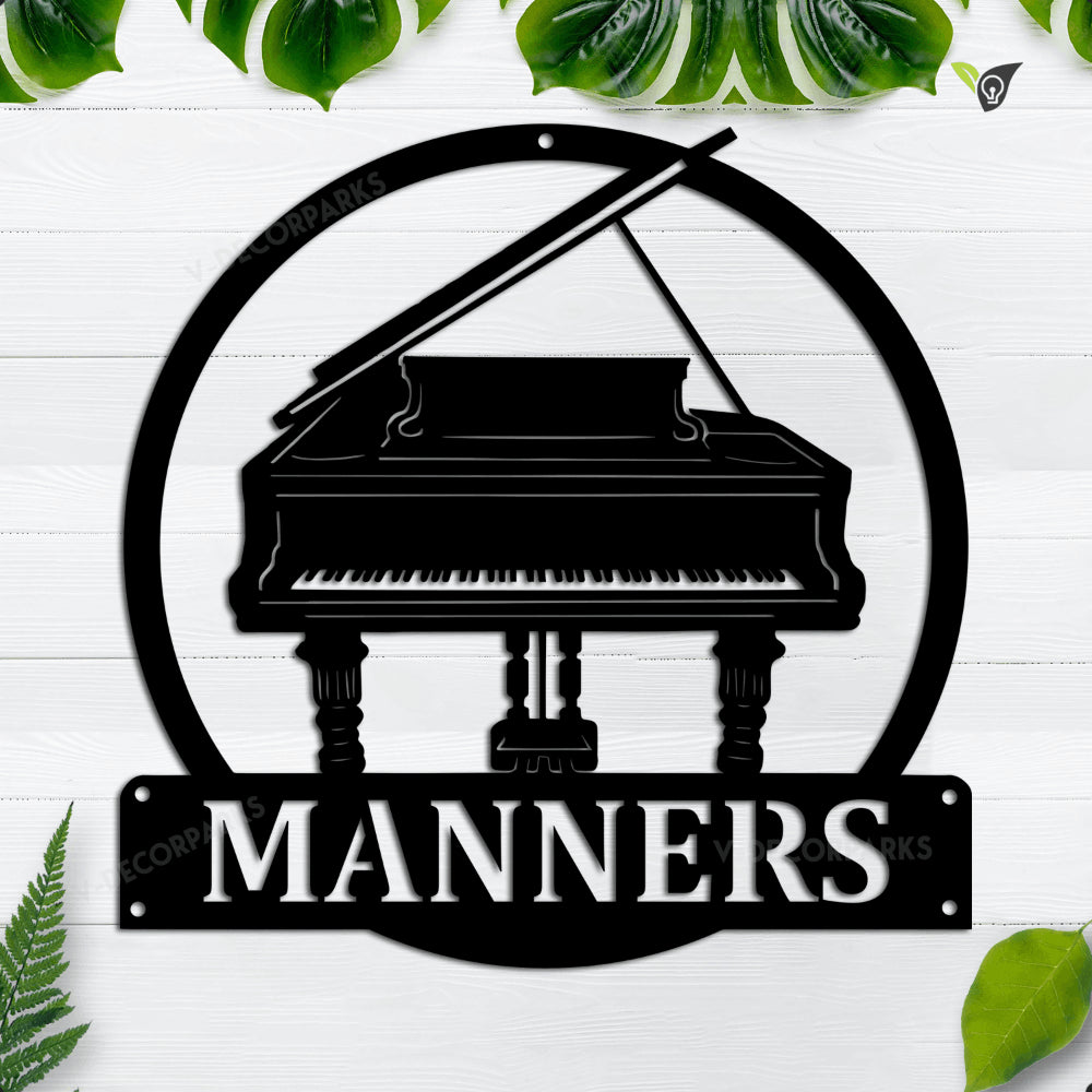 Personalized Grand Piano Metal Sign Art, Custom Grand Piano Metal Sign ...