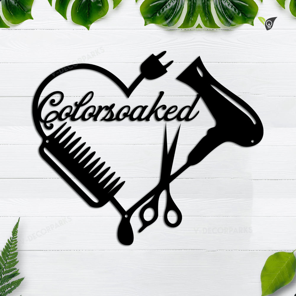 Personalized Hair Dresser Heart Metal Sign Art, Custom Hair Stylist ...