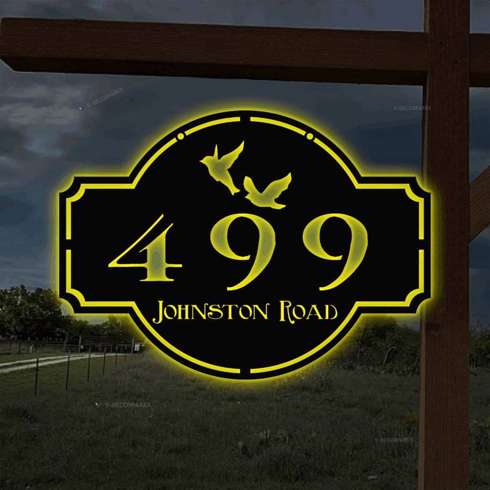 Custom Metal Farm Sign With Led Lights, Custom Hanging Metal Ranch Sign ...