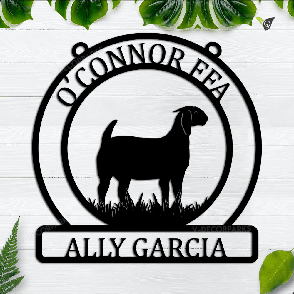 Metal Goat Sign, Metal Farm Sign - Personalized Name Goat Farm Metal ...