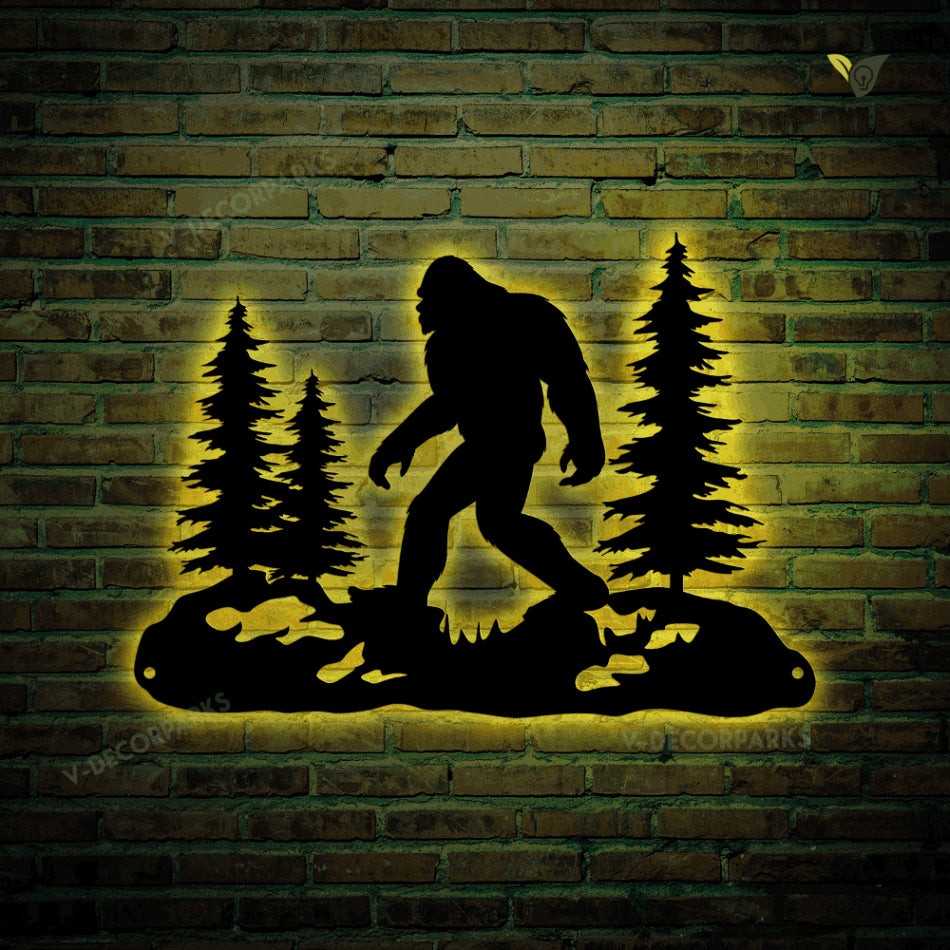 Personalized Name Bigfoot Cabin Metal Sign With Led Lights, Camping ...