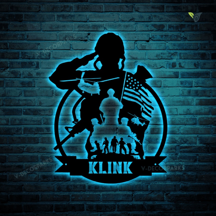 Personalized Name Vietnam Veteran Metal Sign With Led Lights | Nalaprint