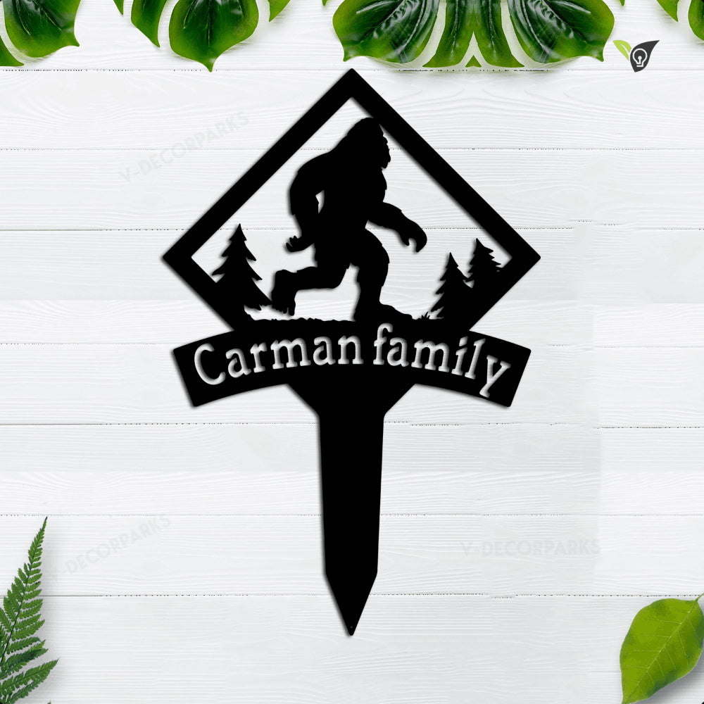 Custom Bigfoot Metal Wall Art, Personalized Sasquatch Name Sign, Home ...