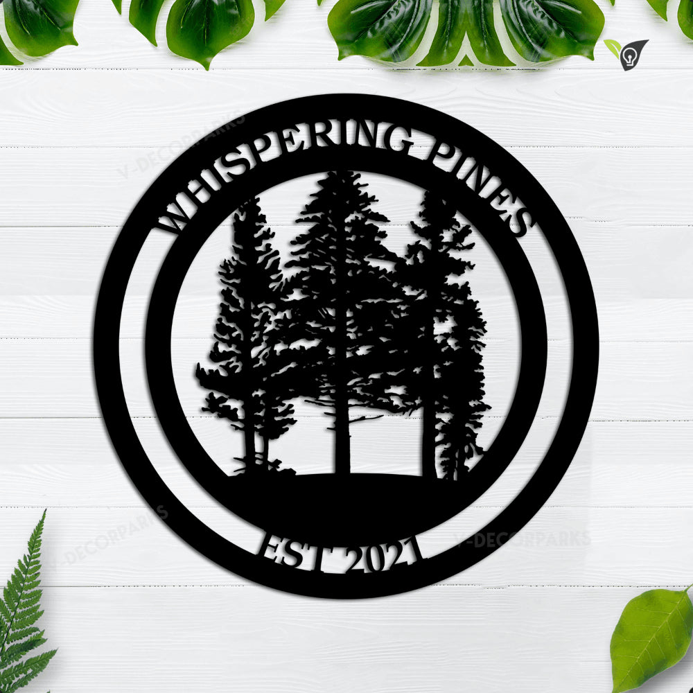 Personalized Pine Tree Metal Sign, Custom Metal Sign, Metal Art Wall ...