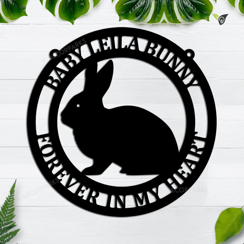 Personalized Rabbit Name Sign Decoration For Room, Custom Rabbit Metal ...