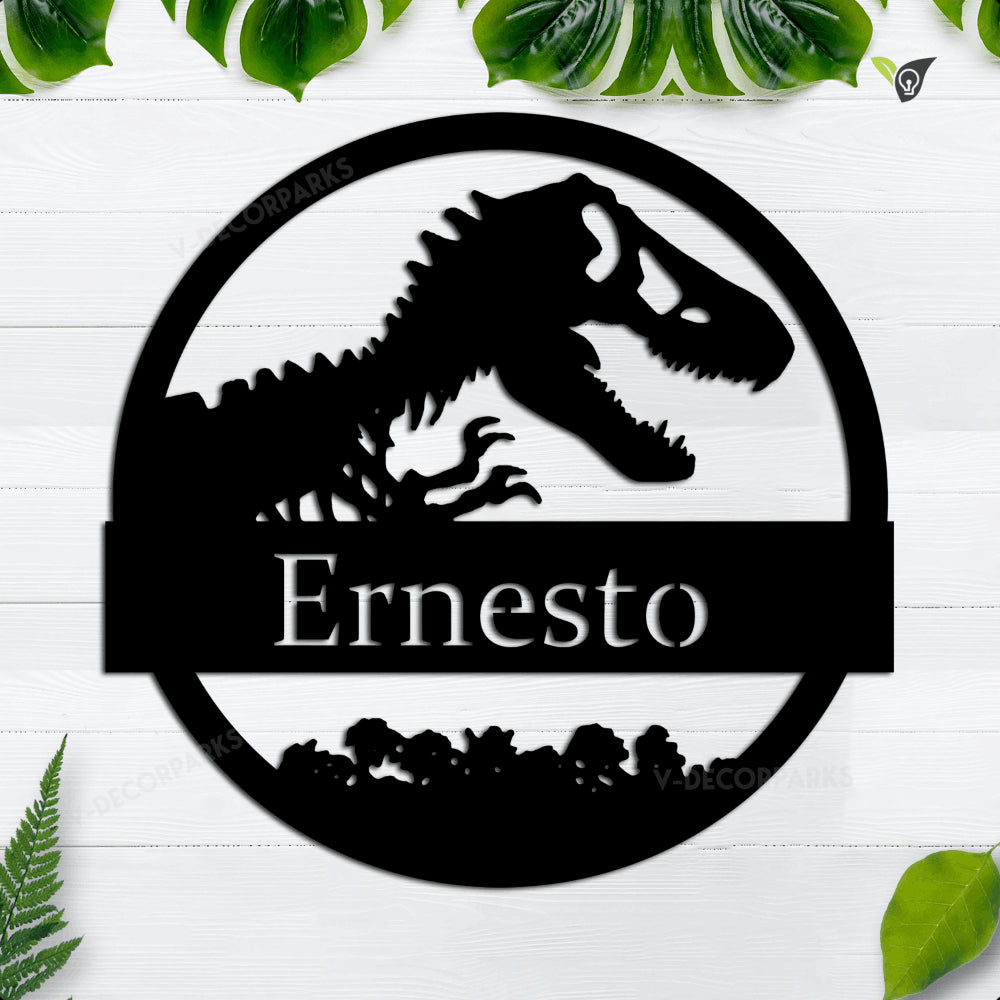 Personalized Jurassic Park Metal Wall Art, T-rex Dinosaur, Dino ...