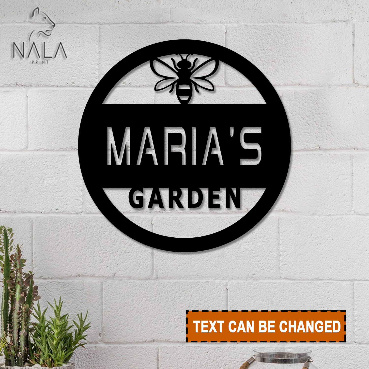 Personalized Garden Monogram Metal Sign, Custom Garden Wall Art ...