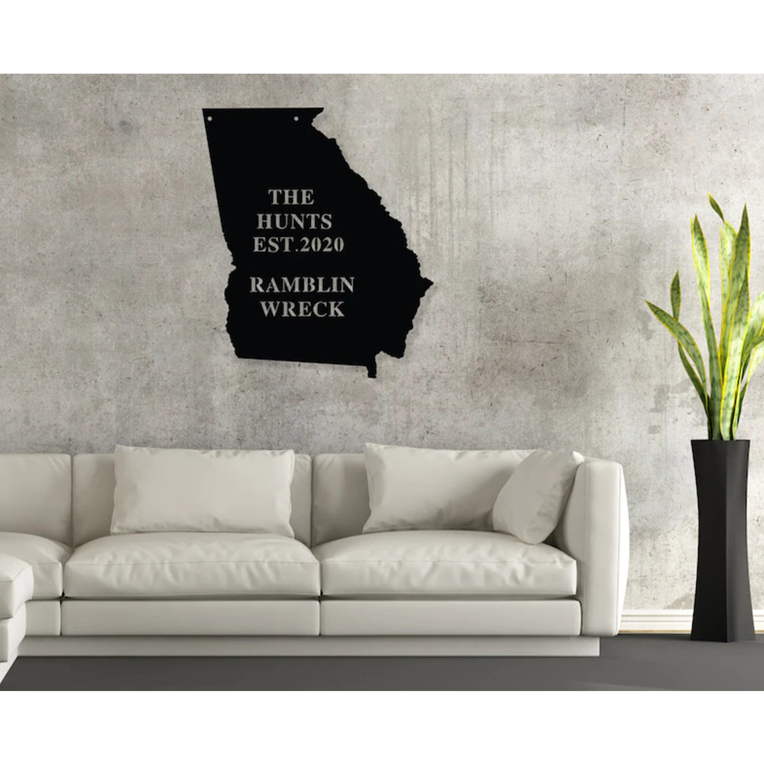 Customized Metal Wall Art, Georgia Vintage Metal Sign - Us States ...