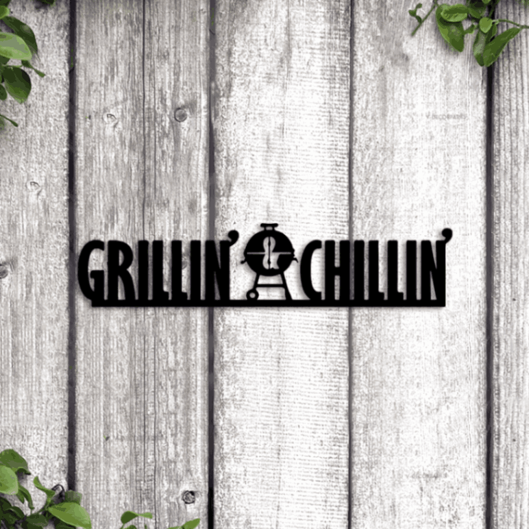 Grillin And Chillin Sign With Led Lights, Grilling Dad Decor, Grill ...