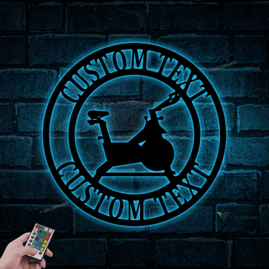 Gym Sign Personalized Home Gym Sign With Led Lights Custom Metal Gym ...