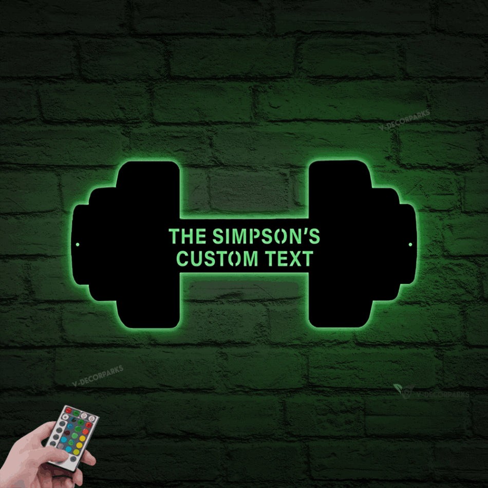 Gym Led Lights Sign, Personalized Home Gym Sign, Custom Metal Gym Sign ...