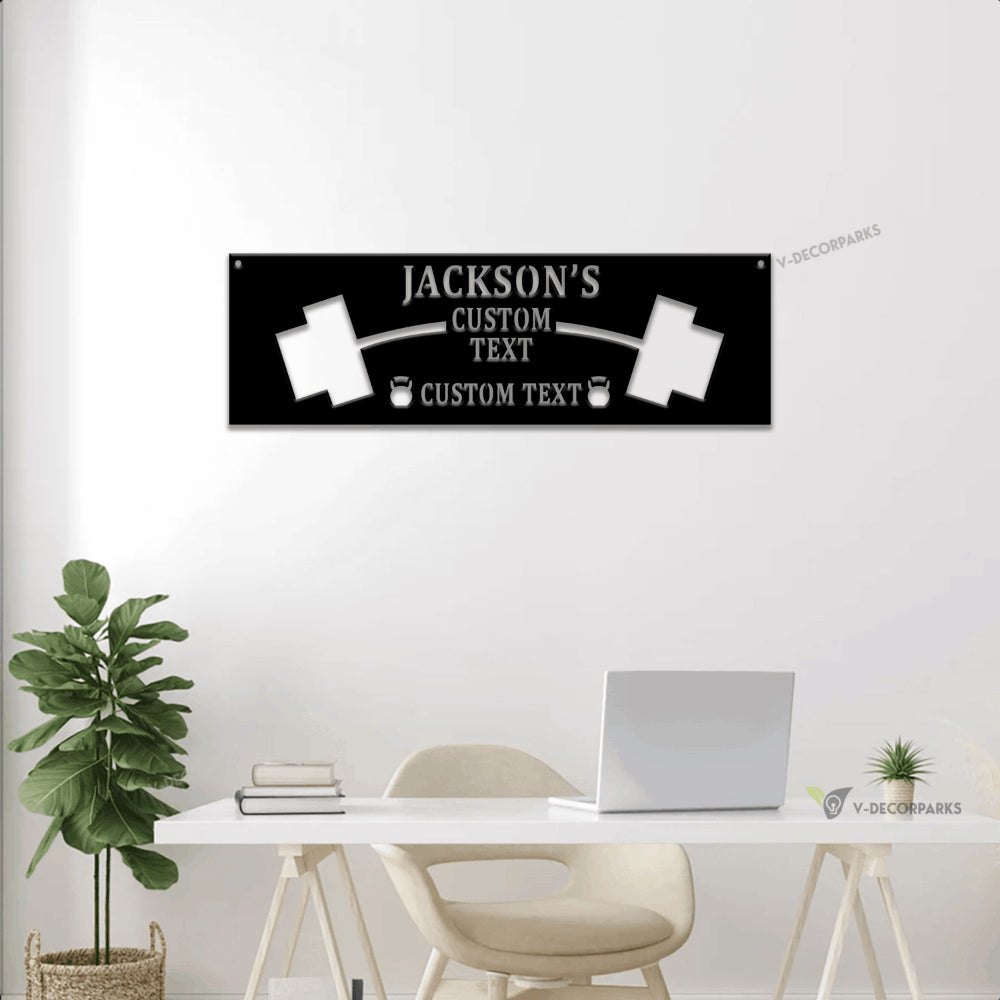 Gym Sign With Led Lights, Personalized Home Gym Sign, Custom Metal Gym ...