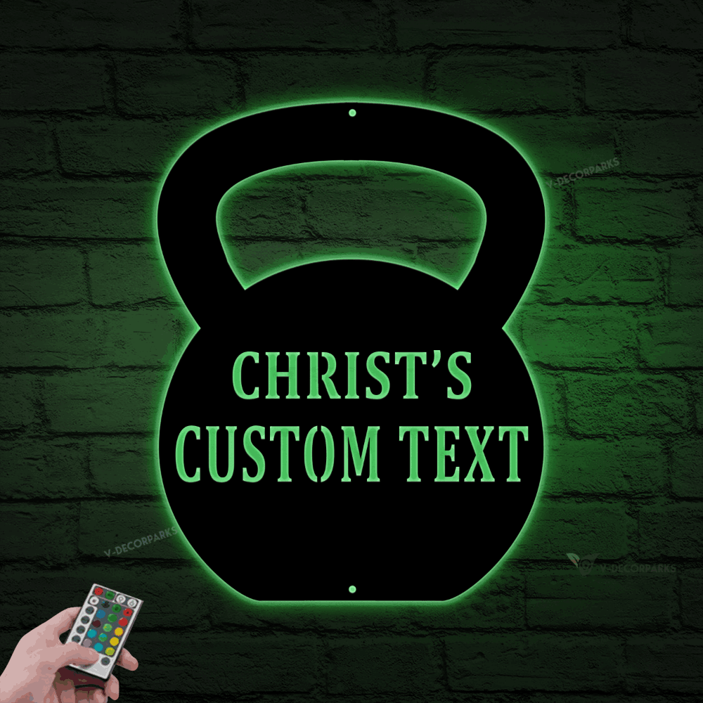 Gym Sign With Led Lights, Personalized Home Gym Sign, Custom Metal Gym ...