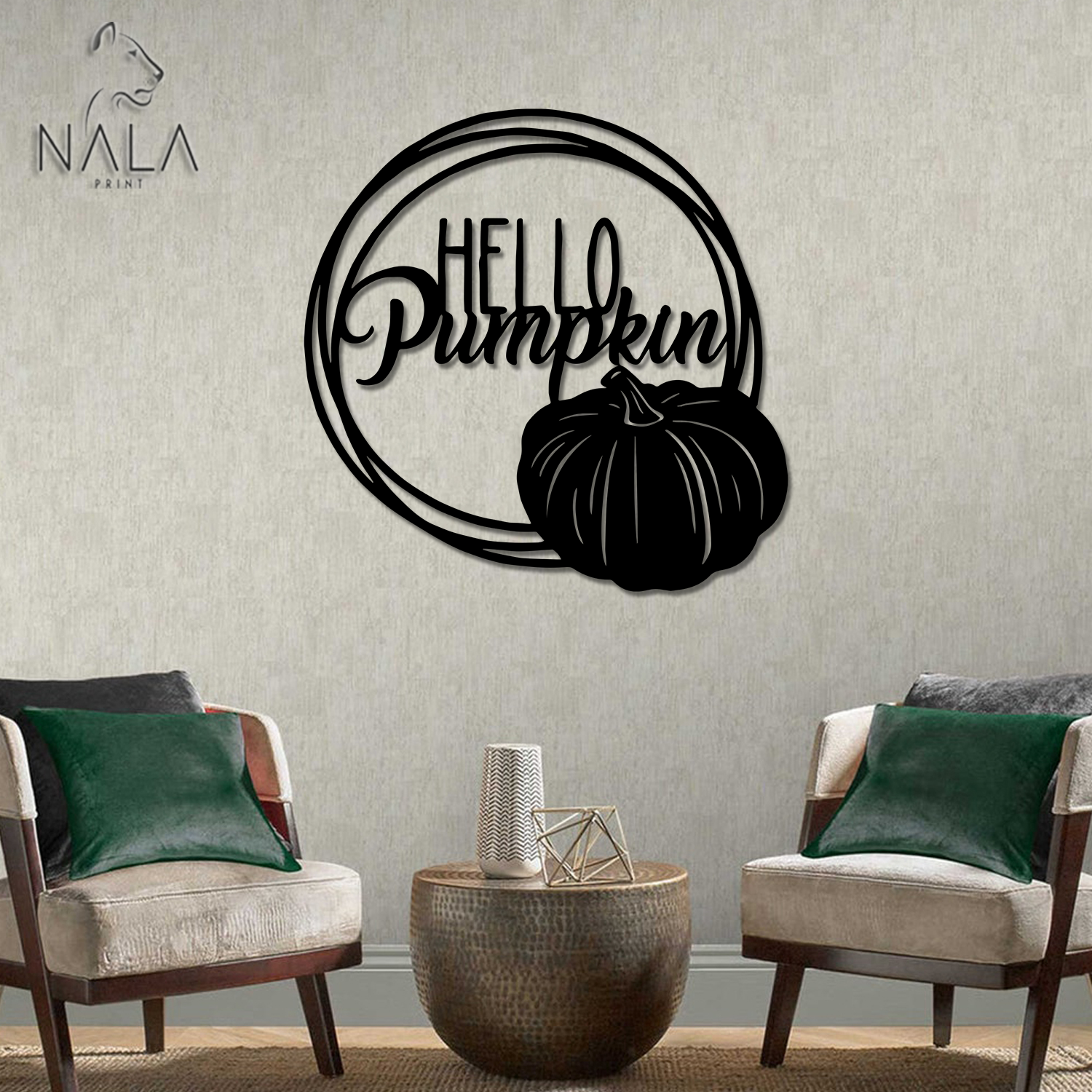 Hello Pumpkin Metal Sign, Autumn Metal Wall Hanging, Pumpkin Metal Wall ...