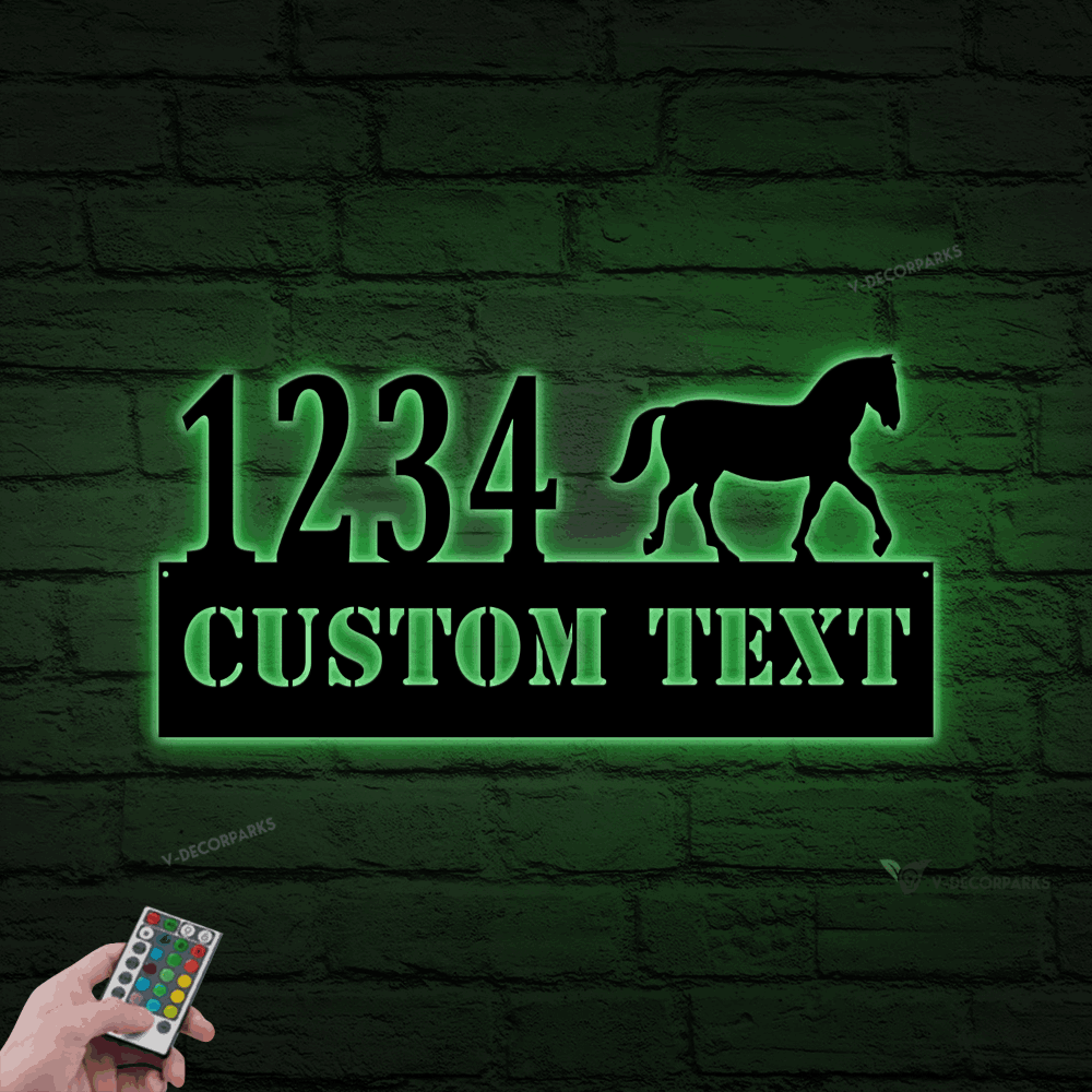 Tree Of Life Address Sign With Led Lights, Custom Metal Address Sign ...