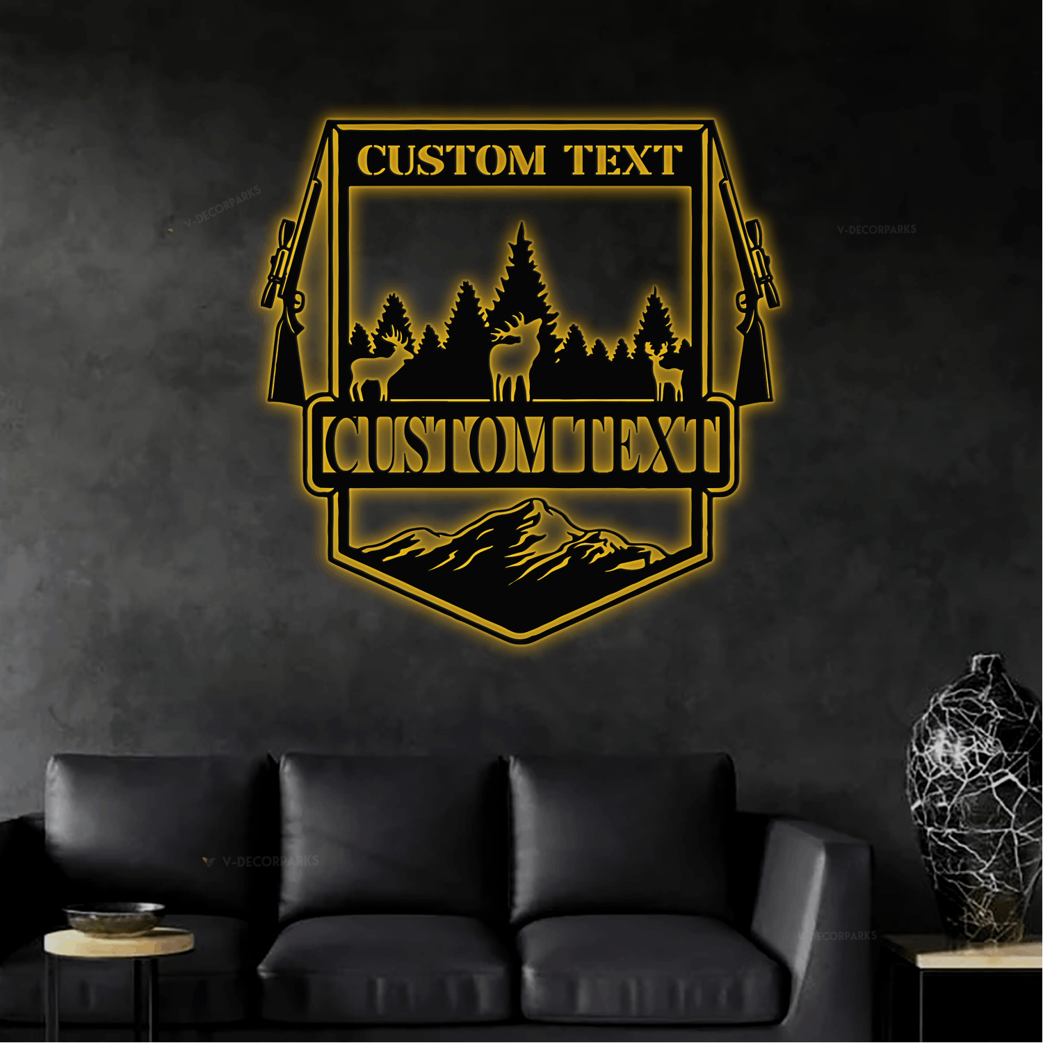 Hunting Wildlife Custom Metal Sign Gift With Led Lights, Hunting Metal ...