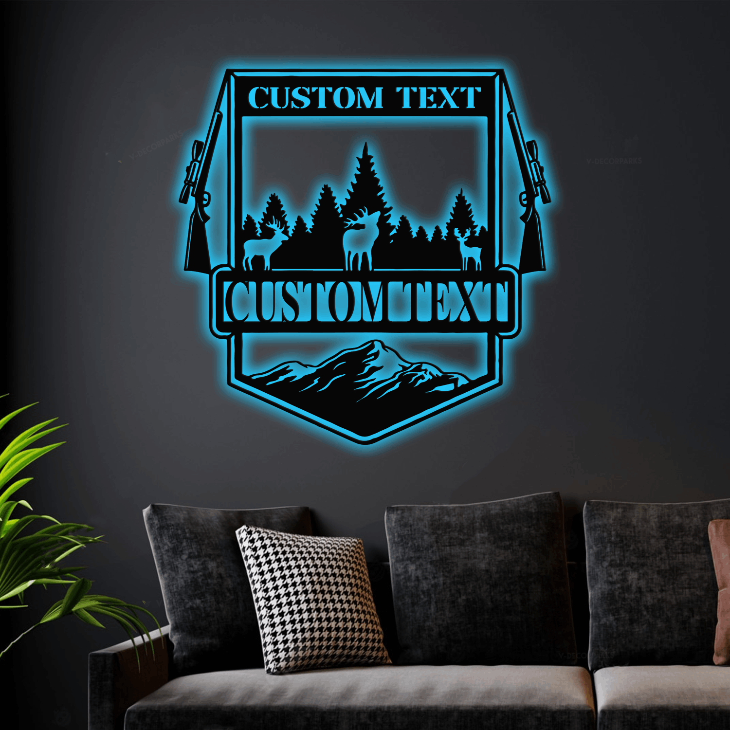 Hunting Wildlife Custom Metal Sign Gift With Led Lights, Hunting Metal ...