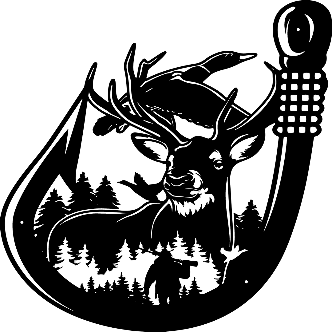 Hunting Fishing Theme Cut Metal Sign, Metal Sign Art Home Decor | Nalaprint