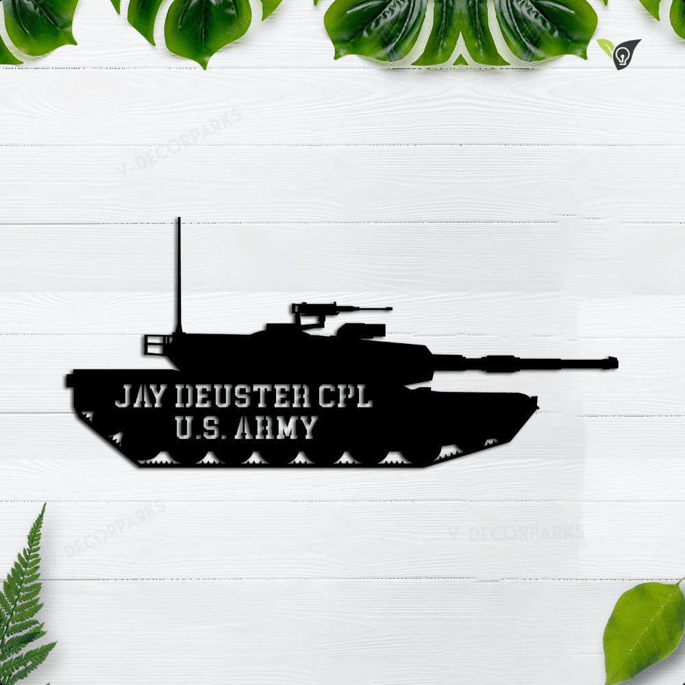 Personalized Us Military Tank Metal Wall Art, Custom Us Military Tank ...