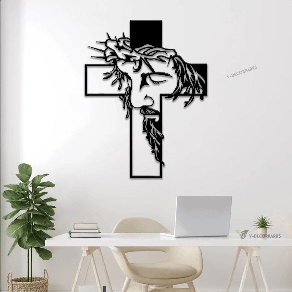 Jesus Cross Metal Sign Led Lights, Gift For Christians, Baptism Cross ...