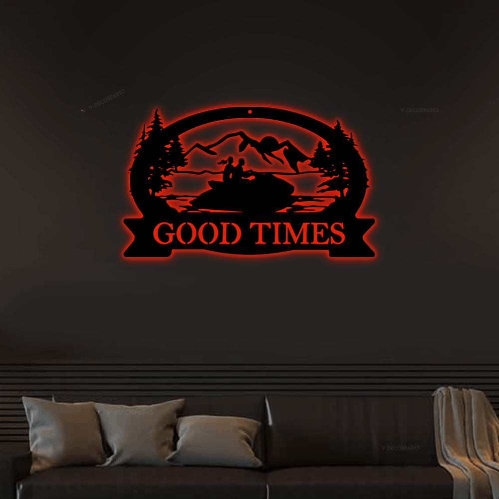 Jet Ski Monogram Sign With Led Lights, - Personalized Metal Sign - Cut ...