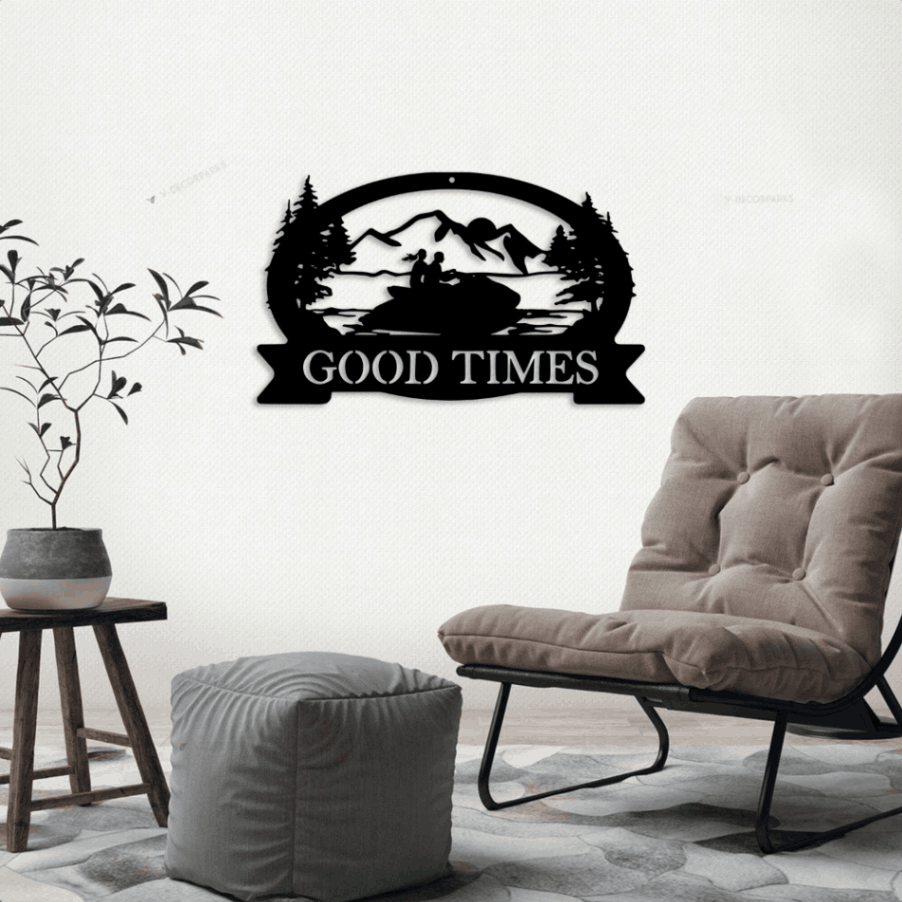 Jet Ski Monogram Sign With Led Lights, - Personalized Metal Sign - Cut ...