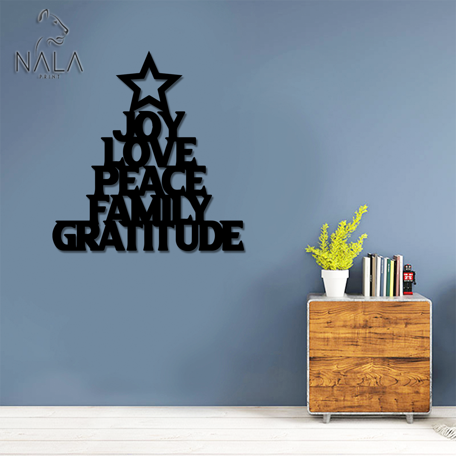 Joy Love Peace Family Gratitude Metal Sign, Lettering Wall Art Decor ...