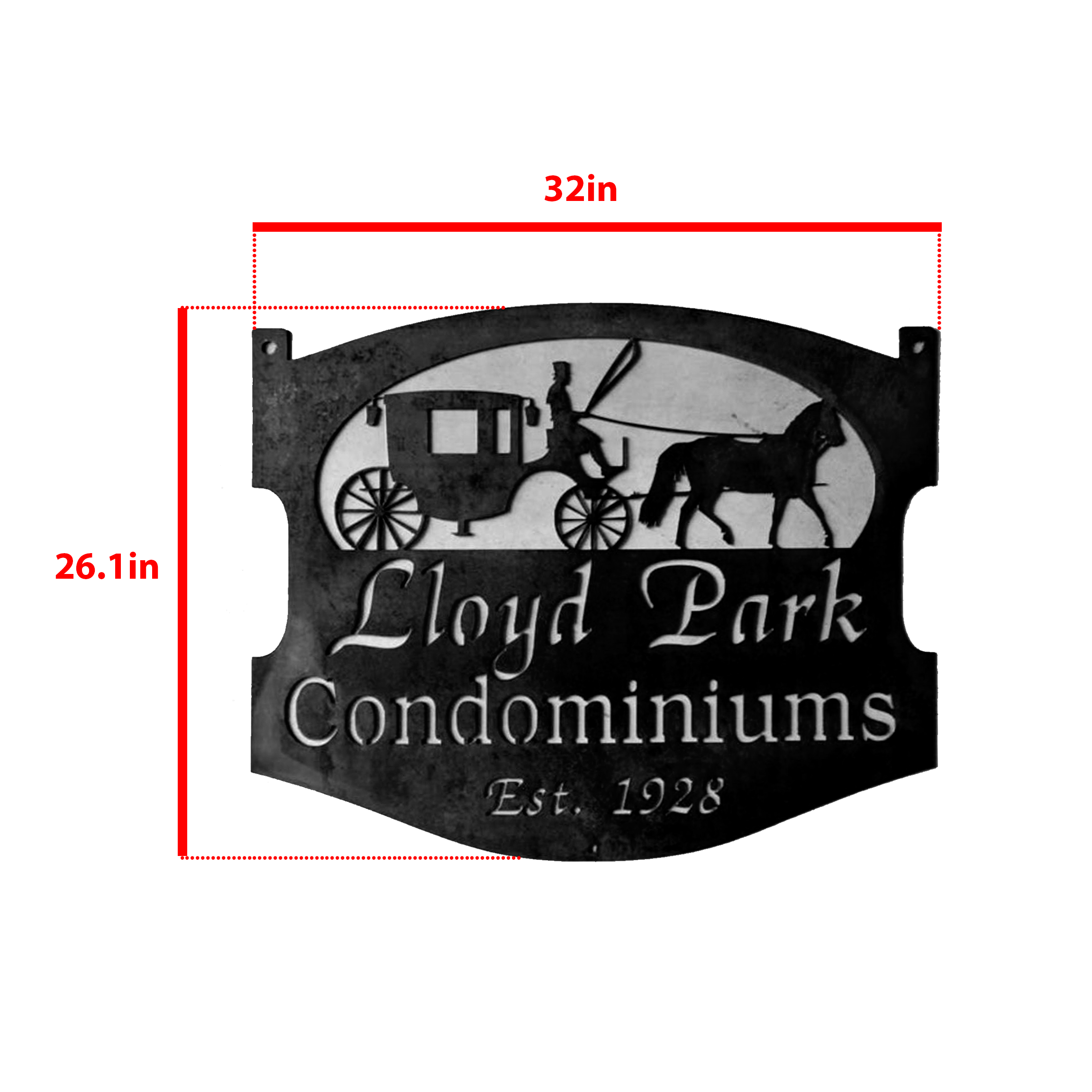 Custom Metal Sign With Horse And Carriage, Metal Wall Art, Metal House ...