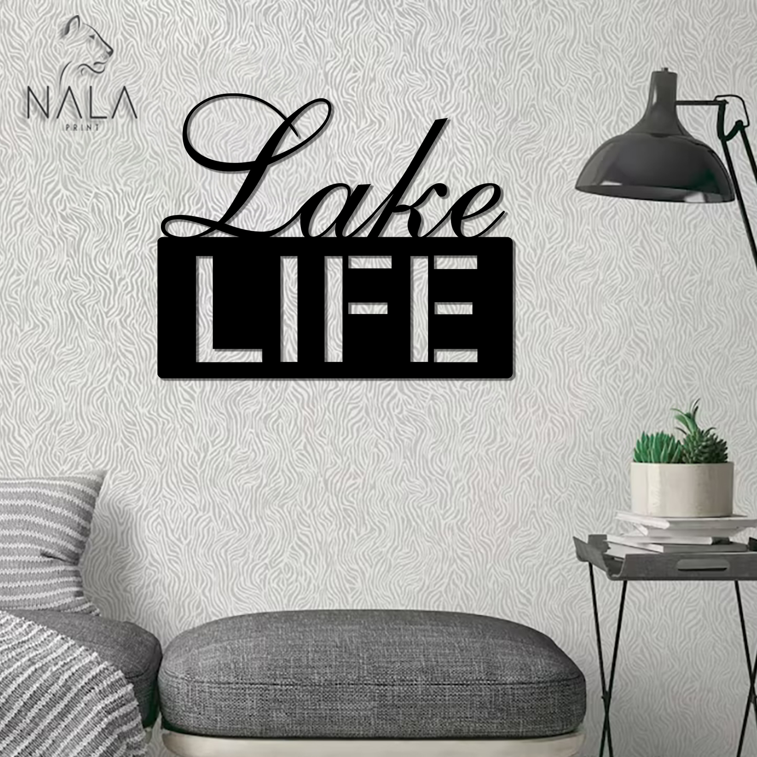 Lake Life Cut Metal Wall Art, Chilling Life Perspective, Lake Living ...