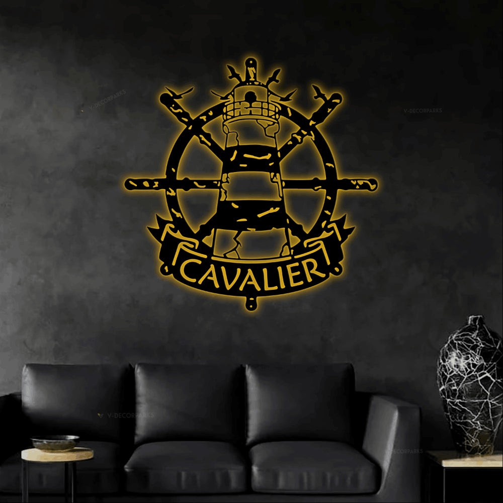 Lighthouse Metal Decor With Led Lights, Personalized Lighthouse Sign ...