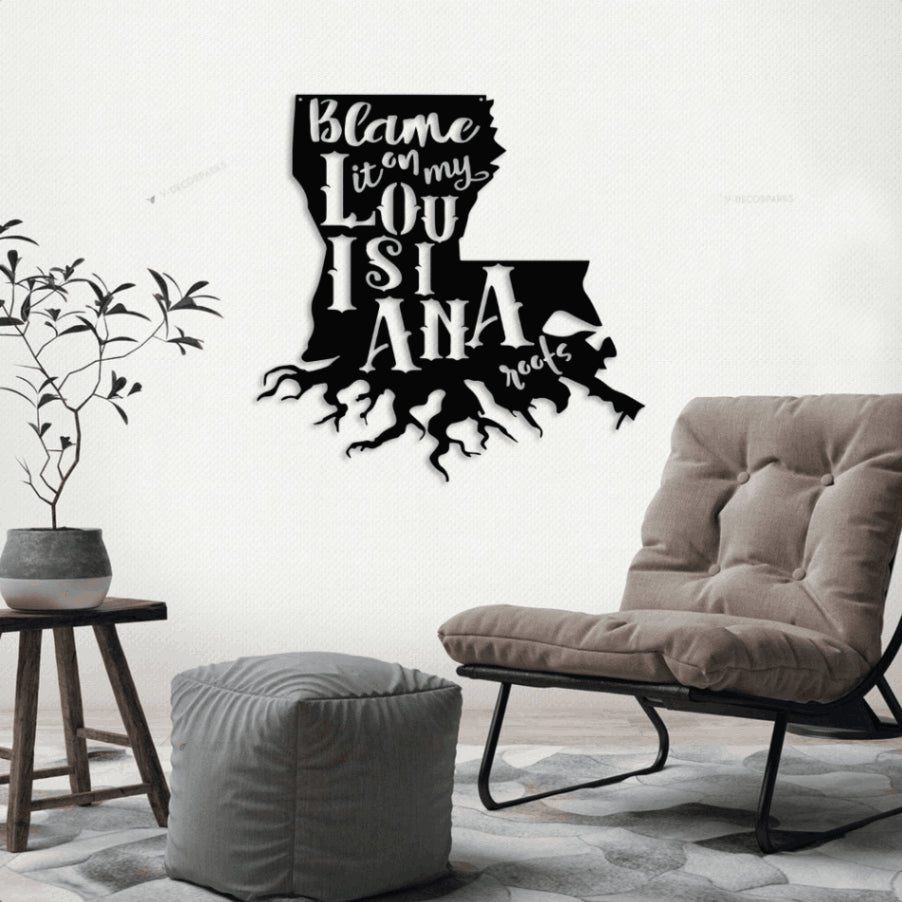 Louisiana Sign With Led Lights, Blame It On My Roots Sign, Louisiana ...