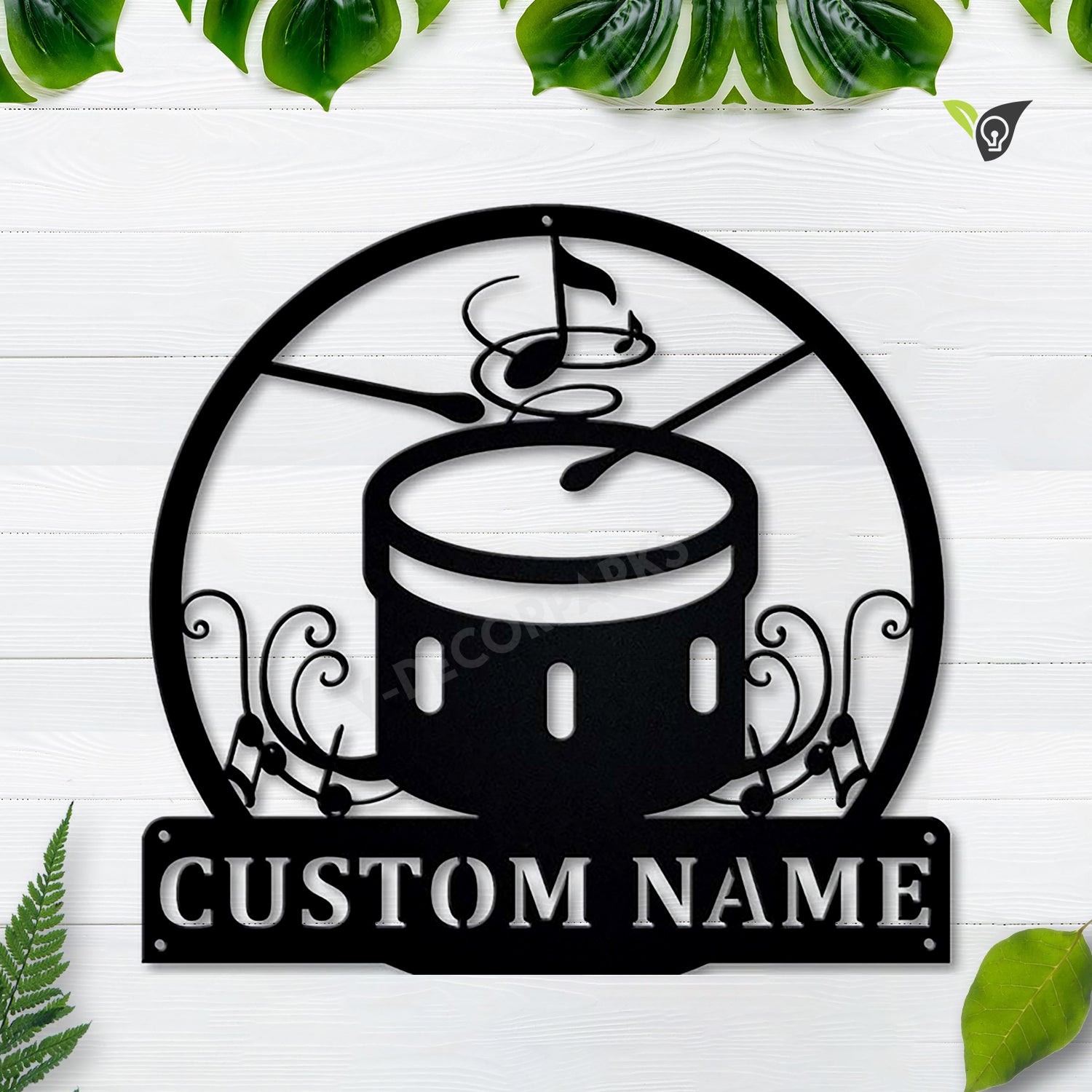 Personalized Bass Drum Monogram Metal Sign Art Custom Bass Drum Name Metal Sign Bass Drum