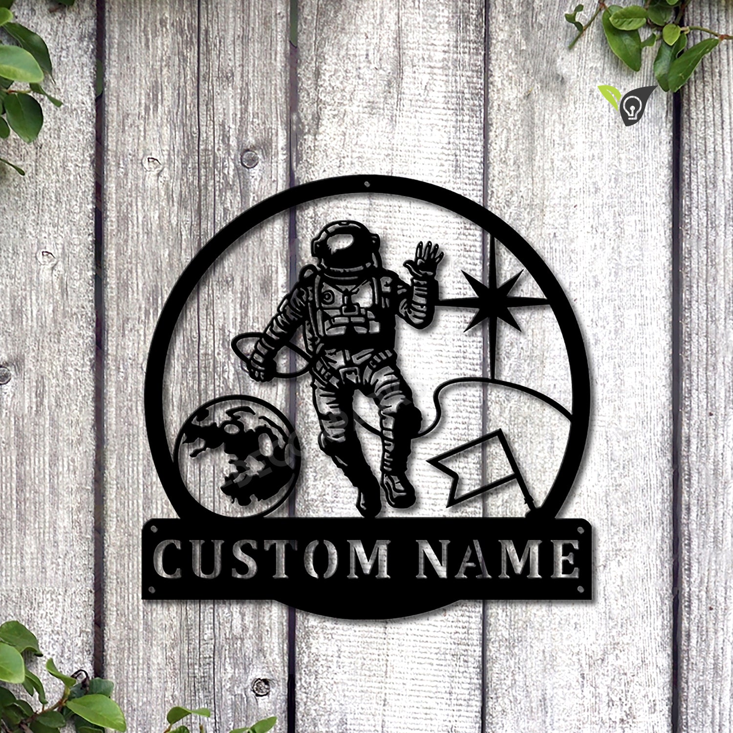 Personalized Astronaut Monogram Metal Sign Art, Custom Astronaut Metal ...