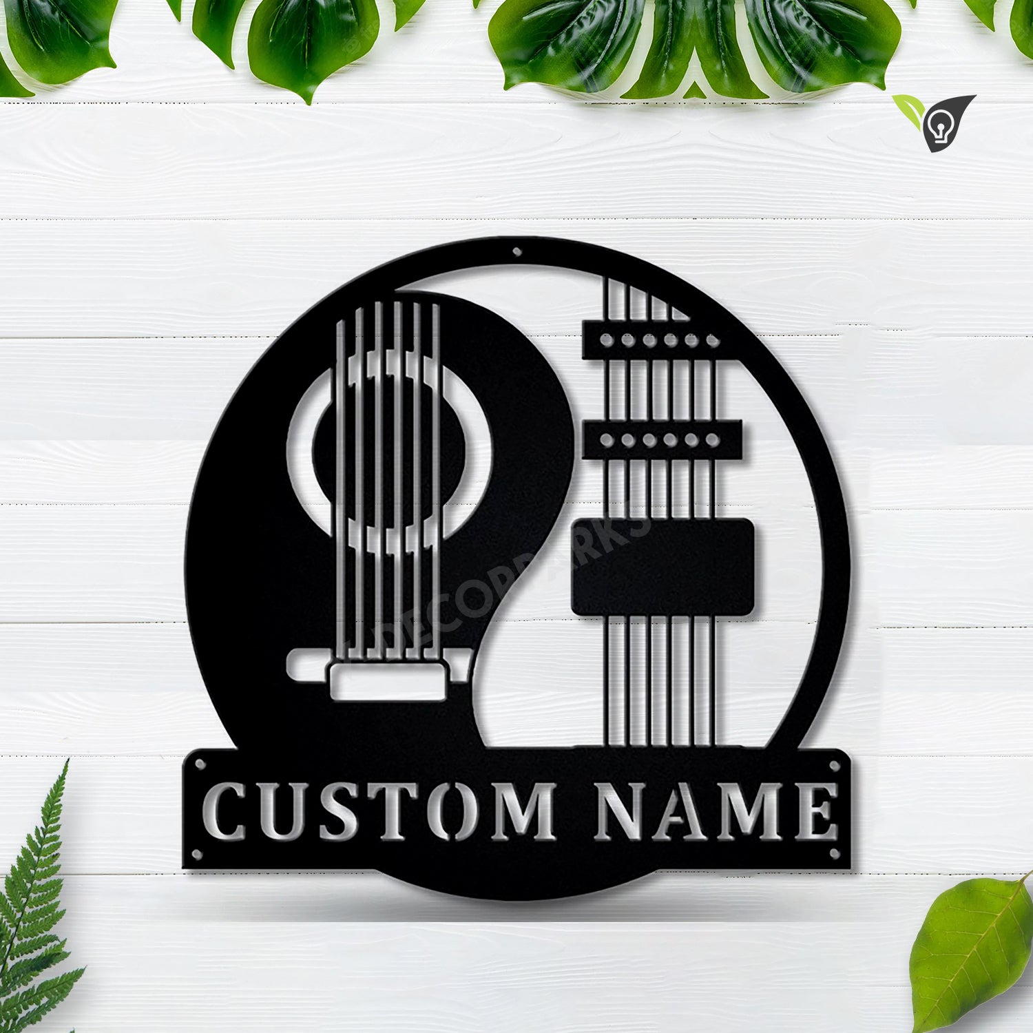 Personalized Yin Yang Guitar Monogram Metal Sign Art, Custom Yin Yang ...