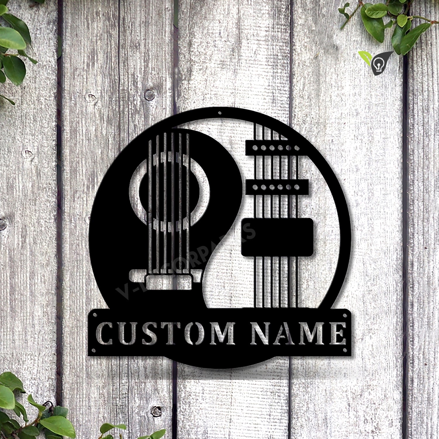 Personalized Yin Yang Guitar Monogram Metal Sign Art, Custom Yin Yang ...