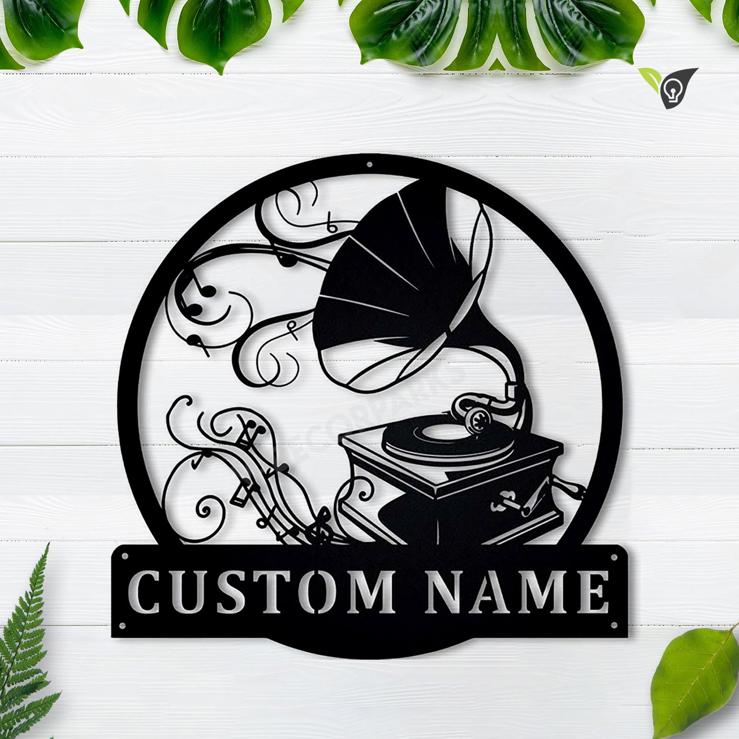 Personalized Gramophone Monogram Metal Sign Art, Custom Gramophone Name ...