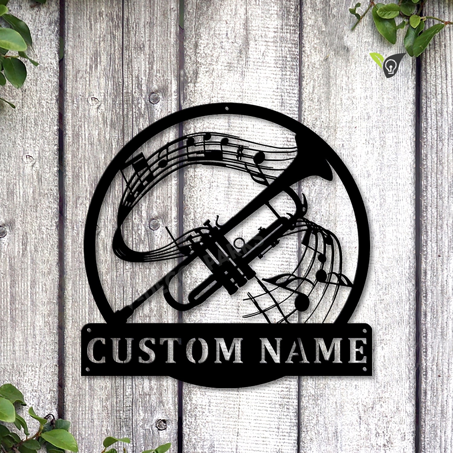 Personalized Trumpet Monogram Metal Sign Art, Custom Trumpet Monogram ...