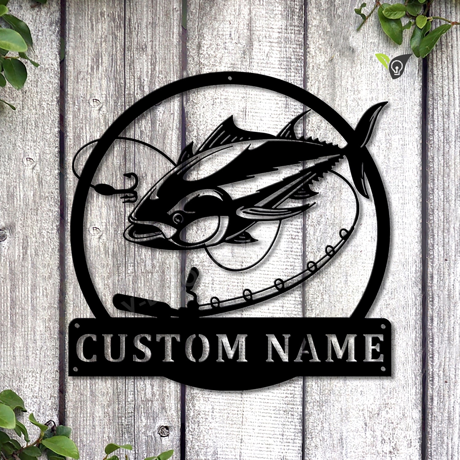 Personalized Tuna Fishing Fish Pole Metal Sign Art, Custom Tuna Fishing ...