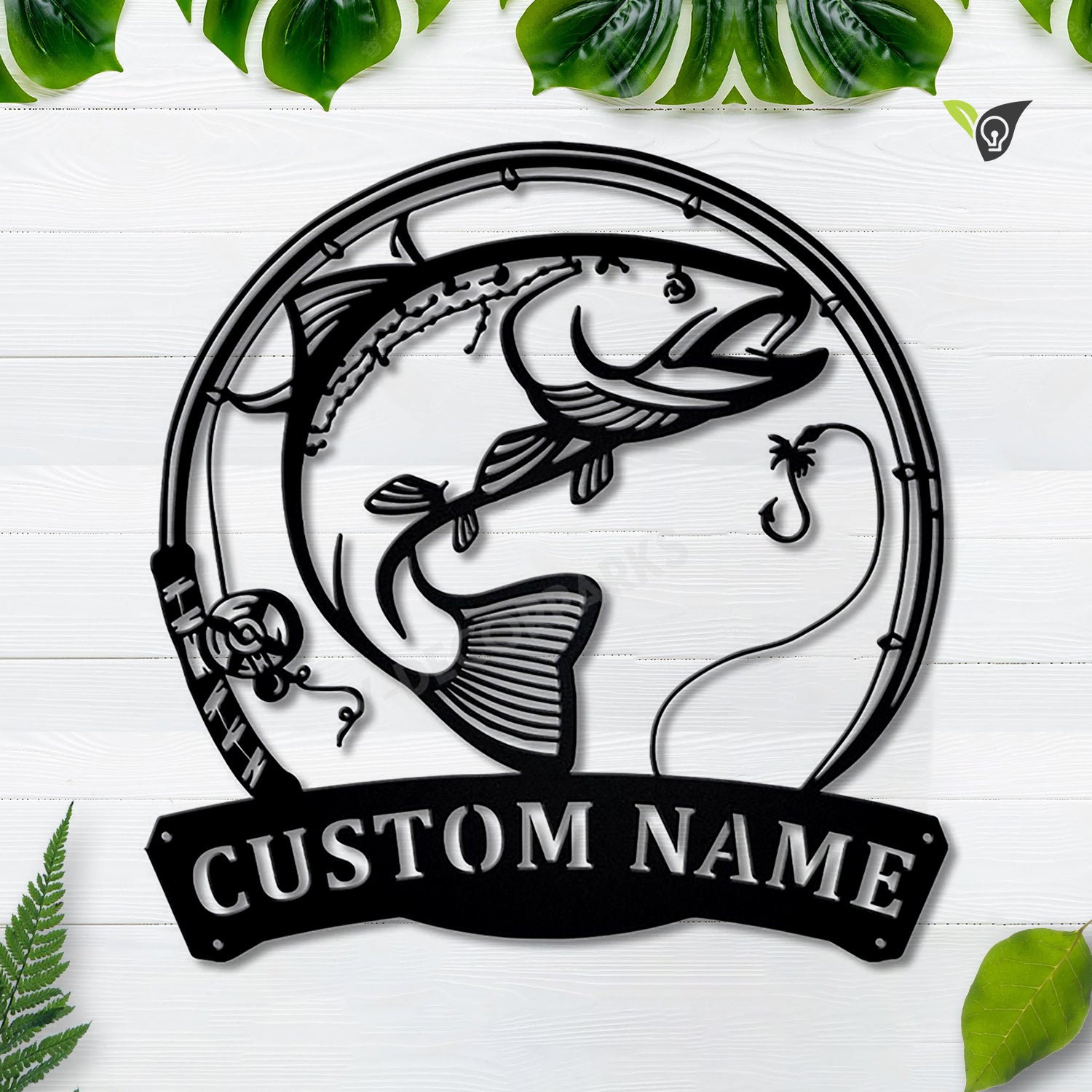 Personalized Rainbow Trout Fish Pole Monogram Metal Sign Art Rainbow ...