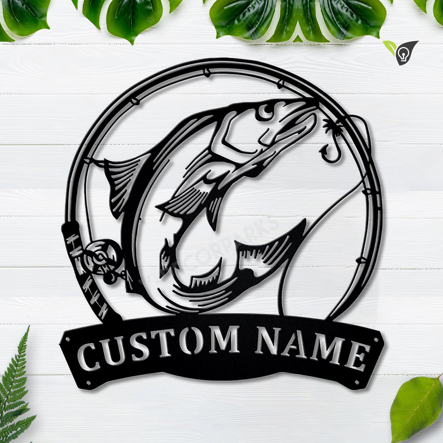 Personalized Norwegian Salmon Fishing Fish Pole Metal Sign Art, Custom ...