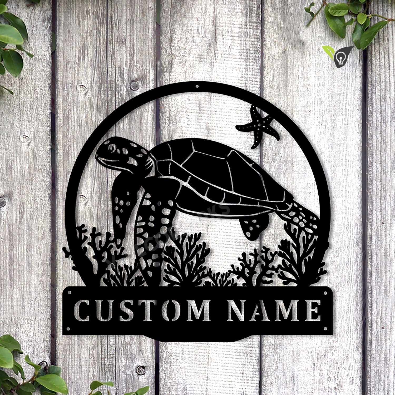 Personalized Sea Turtle Monogrammetal Sign Art, Custom Sea Turtle ...